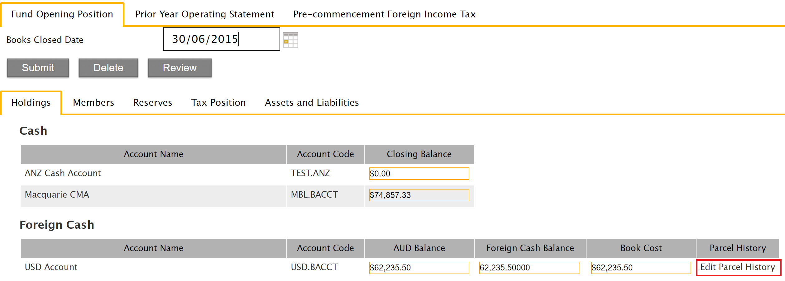 Adjusting Foreign Cash opening balance's Book Cost and Foreign Cash ...